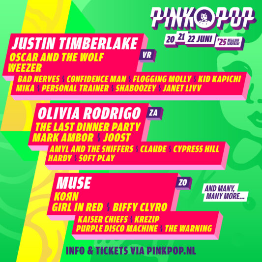 Pinkpop 2025 announces first names for its line-up - Indieófilo